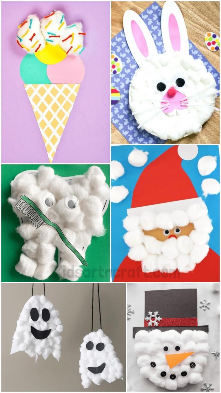Simple Cotton Balls Craft Ideas For Kids - Kids Art & Craft