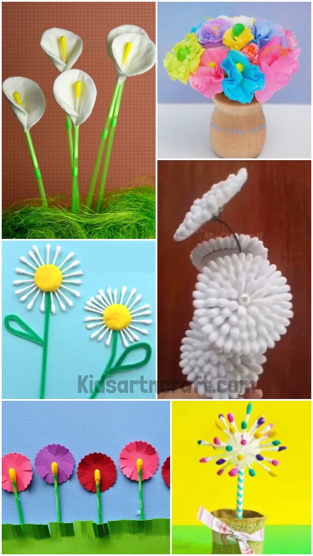 Cotton Bud Flower Crafts - Kids Art & Craft