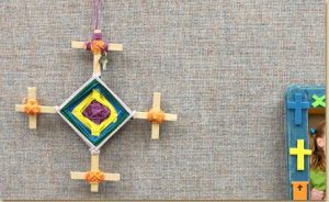 How To Make God's Eye With Popsicle Sticks - Kids Art & Craft