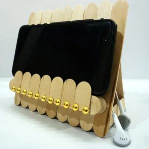 Homemade Mobile Phone Holder Crafts With Popsicle Stick Crafts - Kids ...
