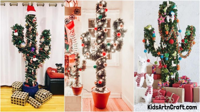 DIY Cactus Christmas Tree Decoration Ideas - Kids Art & Craft
