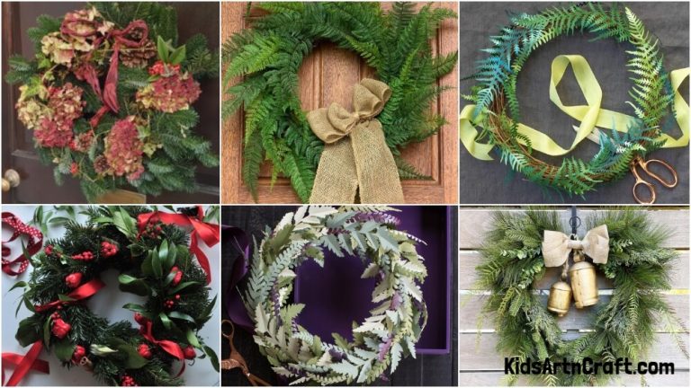 DIY Christmas Fern Wreath Ideas - Kids Art & Craft