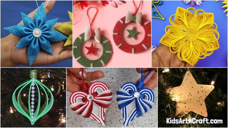 DIY Foam Christmas Ornaments - Kids Art & Craft