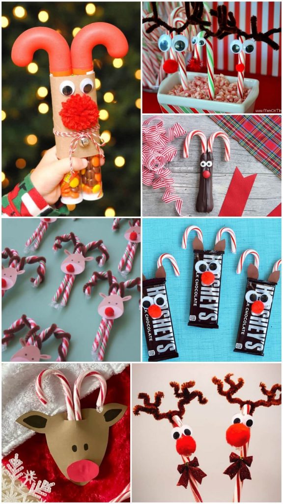 Reindeer Candy Cane Crafts For Kids - Kids Art & Craft