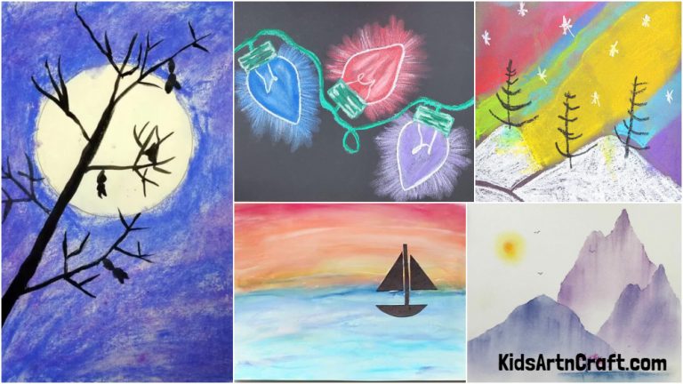 Easy Chalk Drawings on Paper For Kids And Beginners - Kids Art & Craft