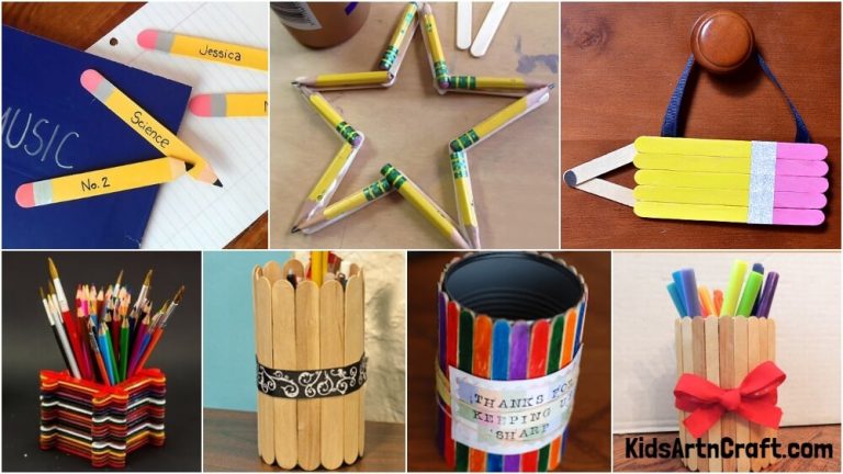 Popsicle sticks pencil crafts ideas - Kids Art & Craft