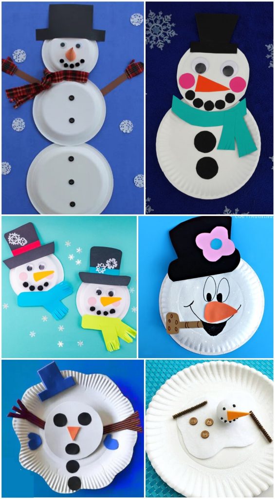 Easy Snowman Paper Plate Crafts For Kids - Kids Art & Craft