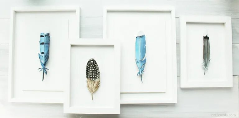 DIY Framed Feather Art Decor Ideas - Kids Art & Craft