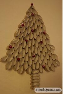 Recycled Toilet Paper Roll Christmas Tree Craft Ideas - Kids Art & Craft