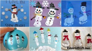 Footprint & Handprint Snowman Craft For Christmas - Kids Art & Craft