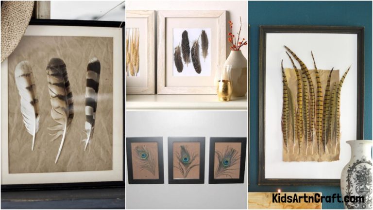 DIY Framed Feather Art Decor Ideas - Kids Art & Craft
