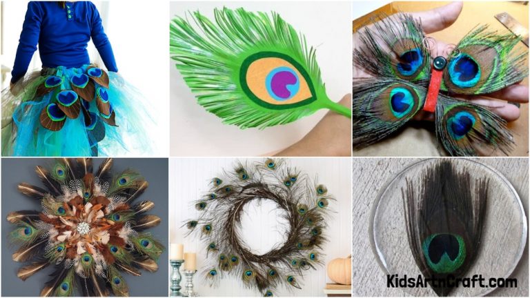Peacock Feather Craft Ideas For Kids - Kids Art & Craft
