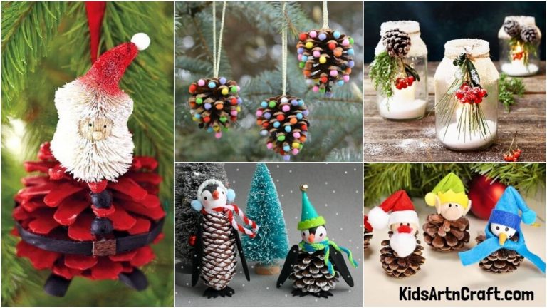 Pine Cone Decoration Crafts For Christmas - Kids Art & Craft