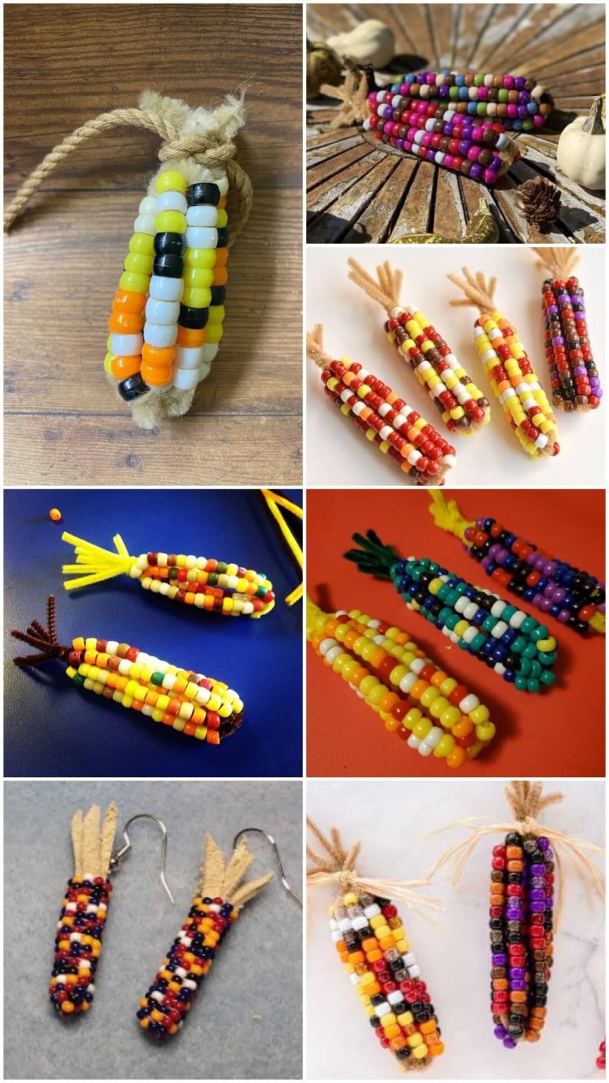 Pony Bead Indian Corn Craft Ideas - Kids Art & Craft