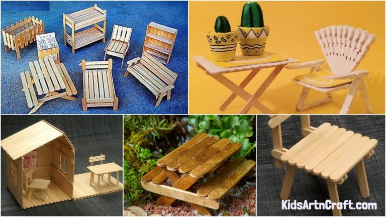 DIY Popsicle Stick Furniture Craft Tutorial - Kids Art & Craft
