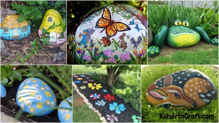 Big Rock Painting Ideas for Garden - Kids Art & Craft