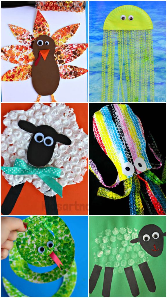 Bubble Wrap Animal Art & Craft Ideas for Kids - Kids Art & Craft