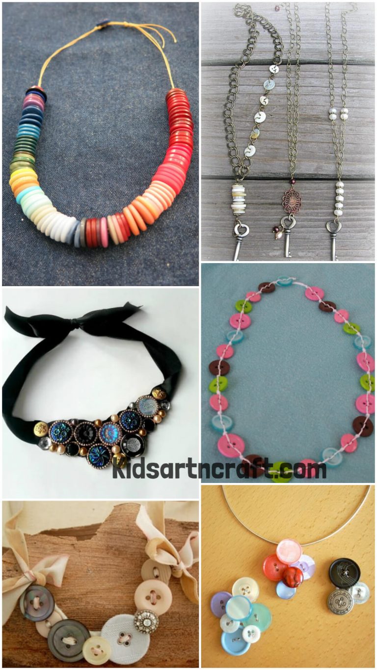 Button Necklace Craft Ideas - Kids Art & Craft