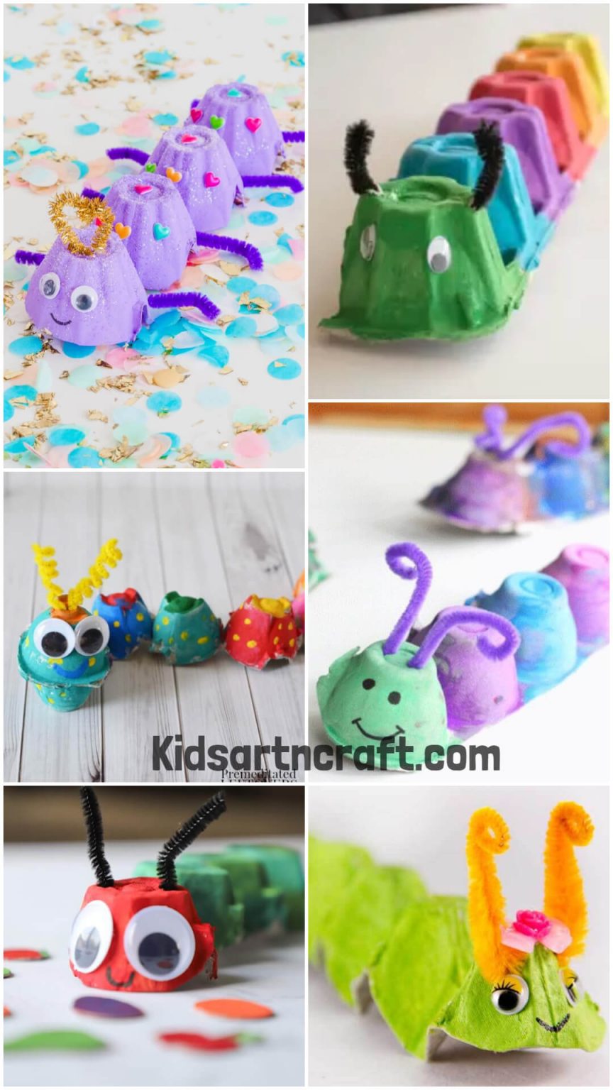 Caterpillar Egg Carton Crafts - Kids Art & Craft