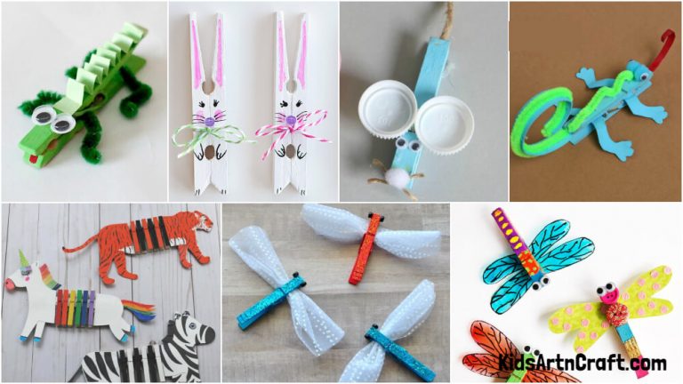 Clothespin Animal Crafts - Kids Art & Craft