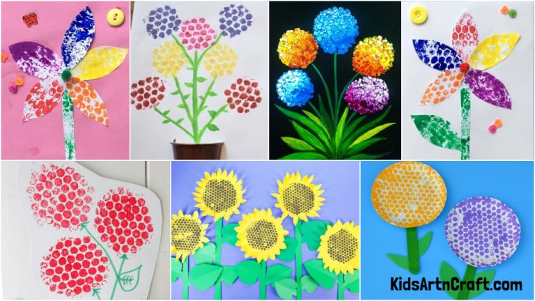 DIY Bubble Wrap Flowers for Kids - Kids Art & Craft