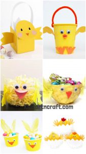 Easter Chick Basket Crafts for Kids - Kids Art & Craft