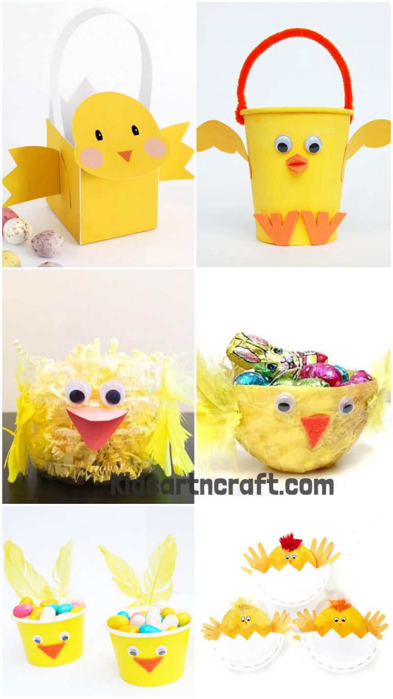 Easter Chick Basket Crafts for Kids - Kids Art & Craft
