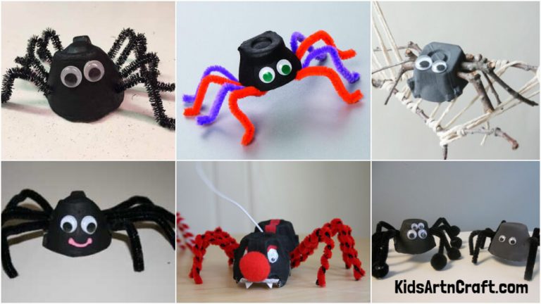Egg Carton Spider Craft Projects - Kids Art & Craft