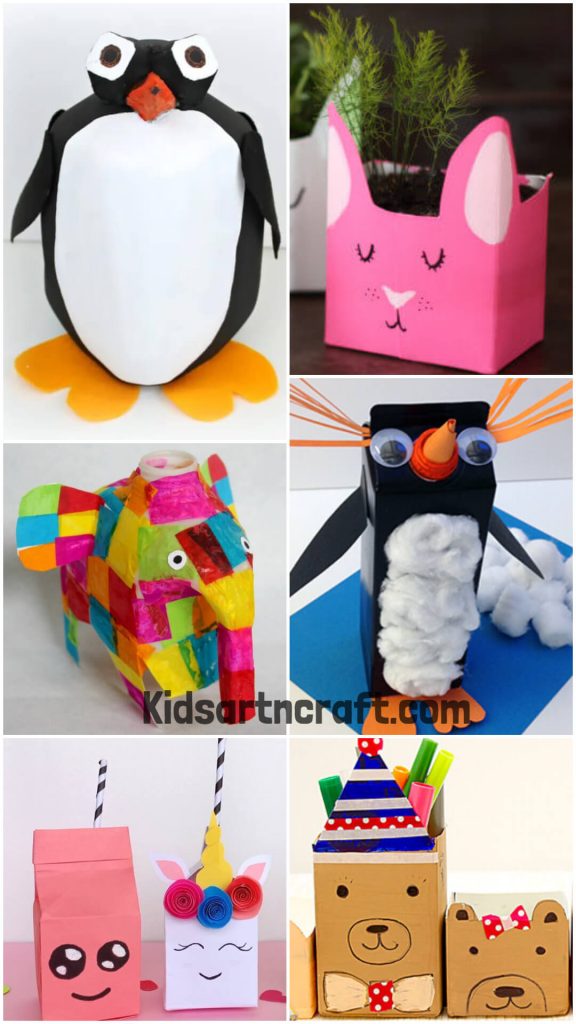 Milk Carton Animal Crafts - Kids Art & Craft
