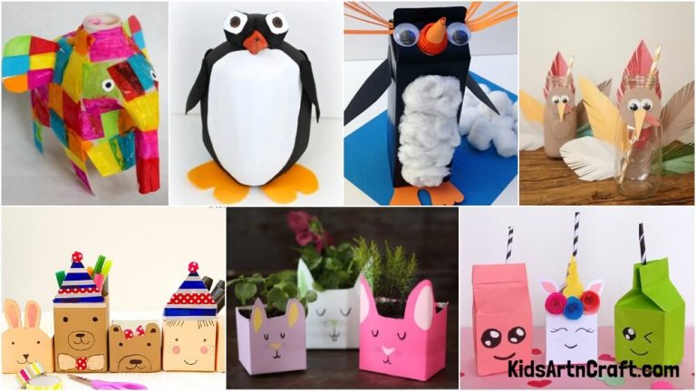 Milk Carton Animal Crafts - Kids Art & Craft