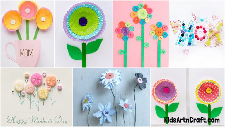 Mother’s Day Button Craft For Kids - Kids Art & Craft