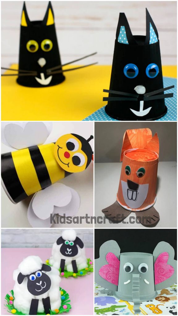 Paper Cup Animal Crafts for Kids - Kids Art & Craft