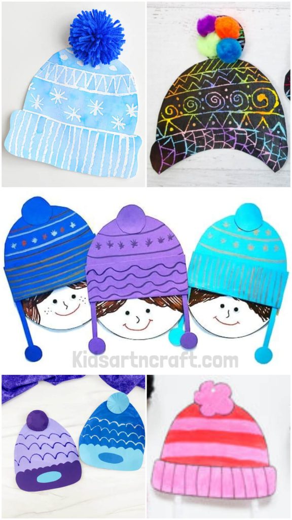 DIY Winter Hat Crafts For Kids - Kids Art & Craft