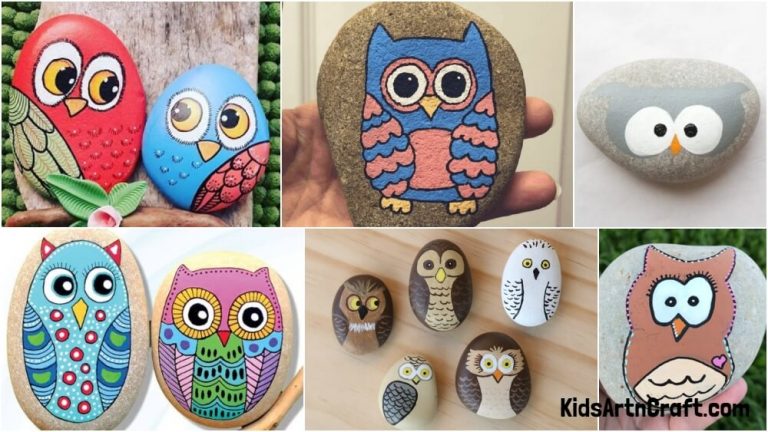 Beautiful Owl Rock Painting Ideas - Kids Art & Craft