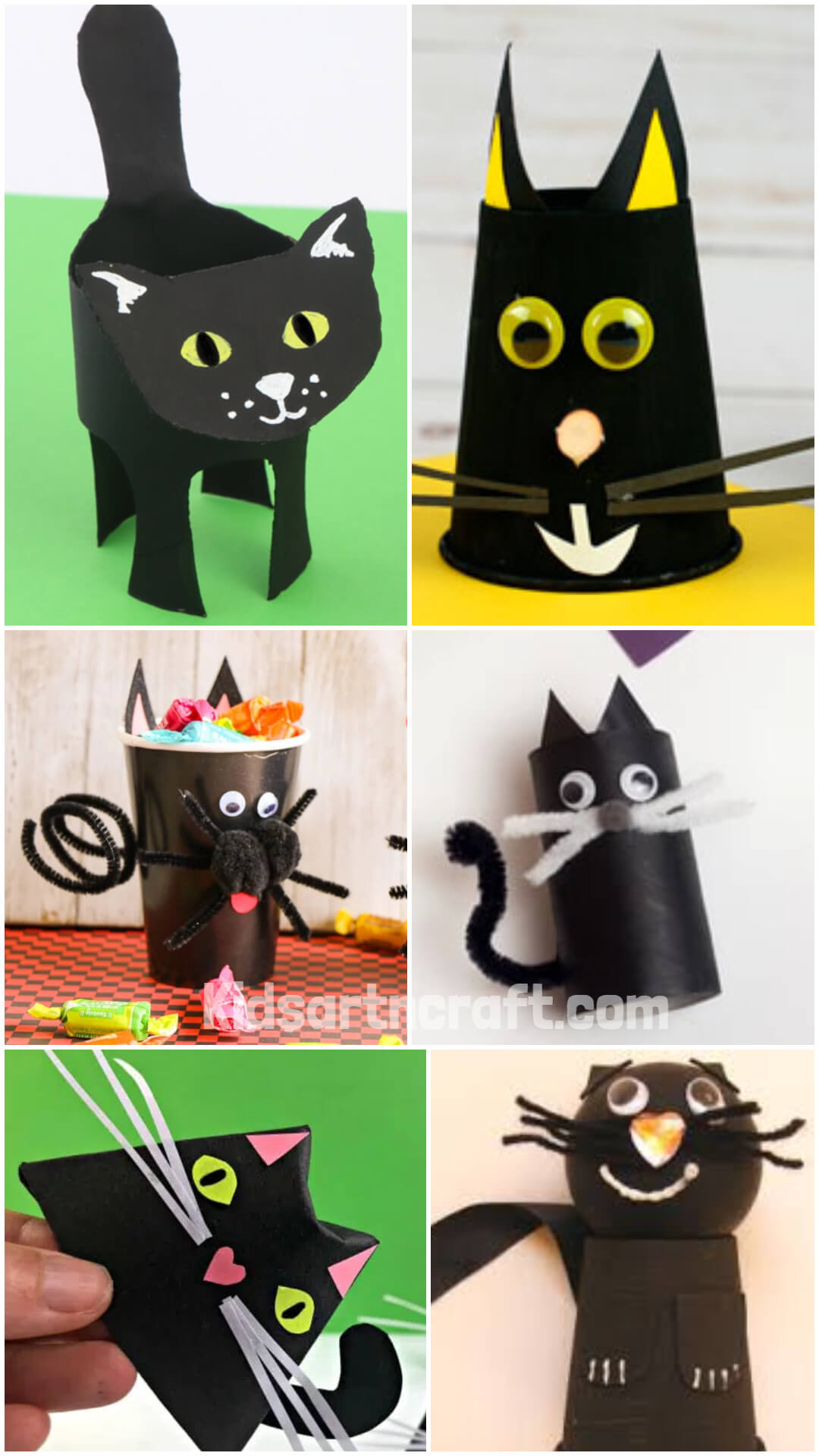 Black Cat Crafts Using Paper Cup - Kids Art & Craft