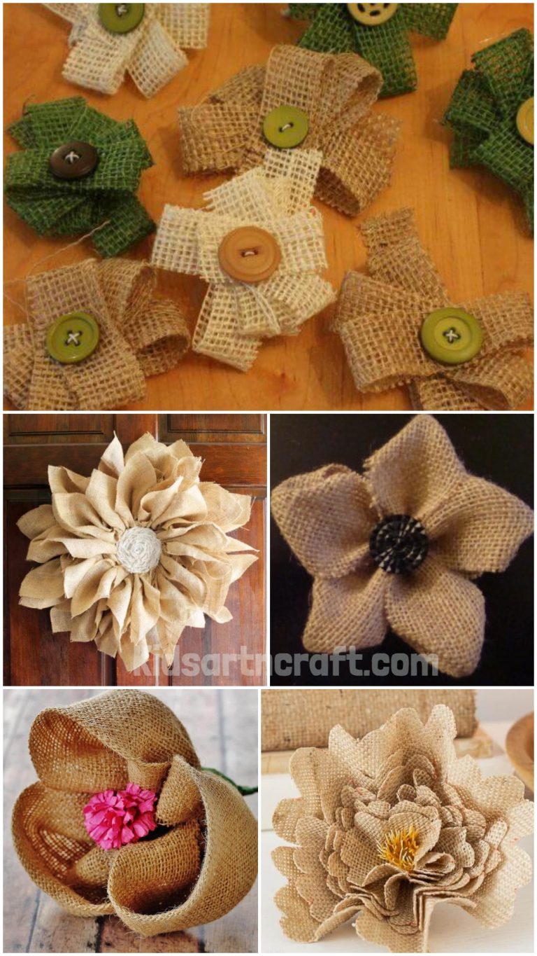 Burlap Flowers DIY Ideas - Kids Art & Craft