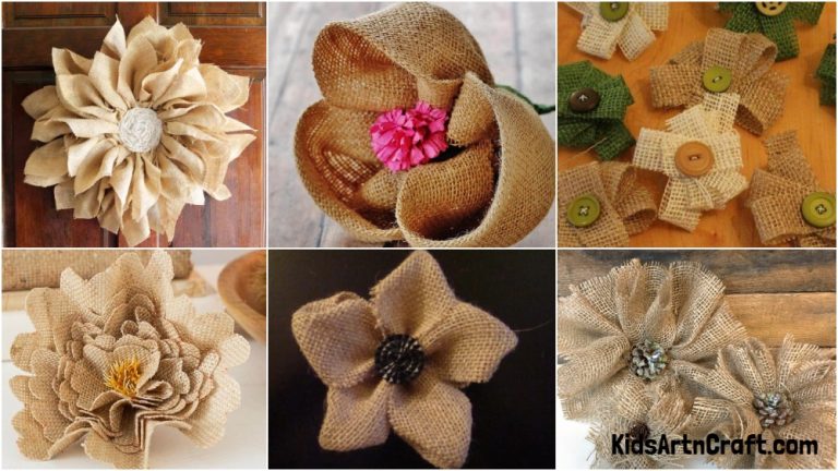 Burlap Flowers DIY Ideas - Kids Art & Craft