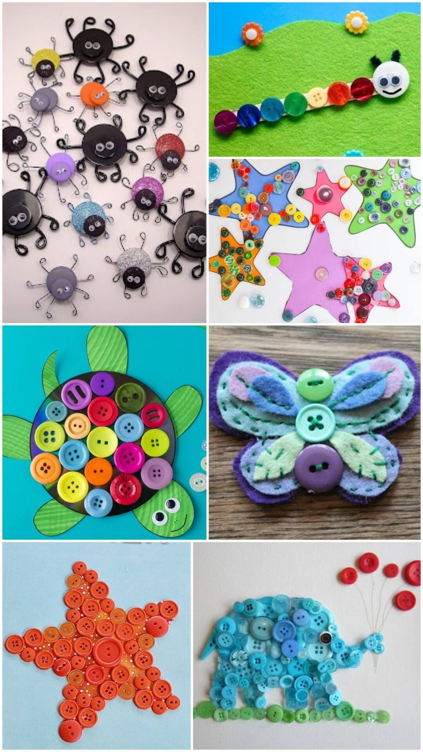 Awesome Button Animal Crafts - Kids Art & Craft