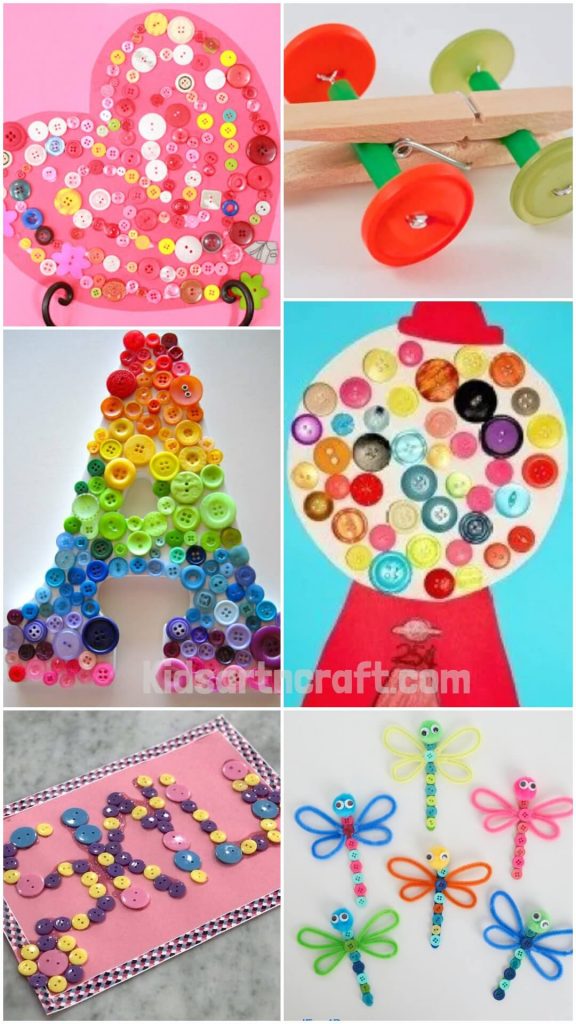 Button Crafts For Preschoolers - Kids Art & Craft