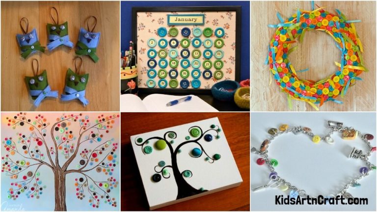 Button Crafts For Senior Students - Kids Art & Craft