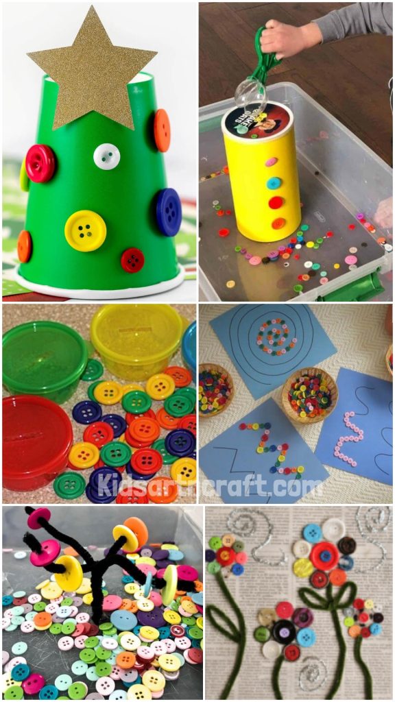 Button Crafts For Toddlers - Kids Art & Craft