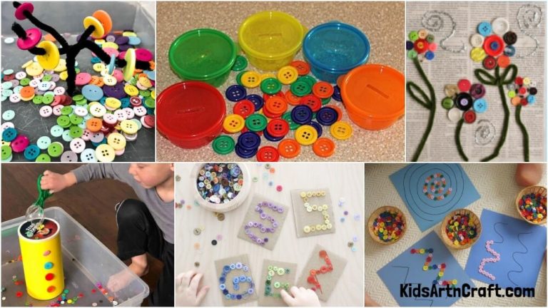 Button Crafts For Toddlers - Kids Art & Craft