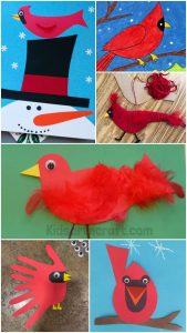DIY Beautiful Cardinal Craft For Kids - Kids Art & Craft
