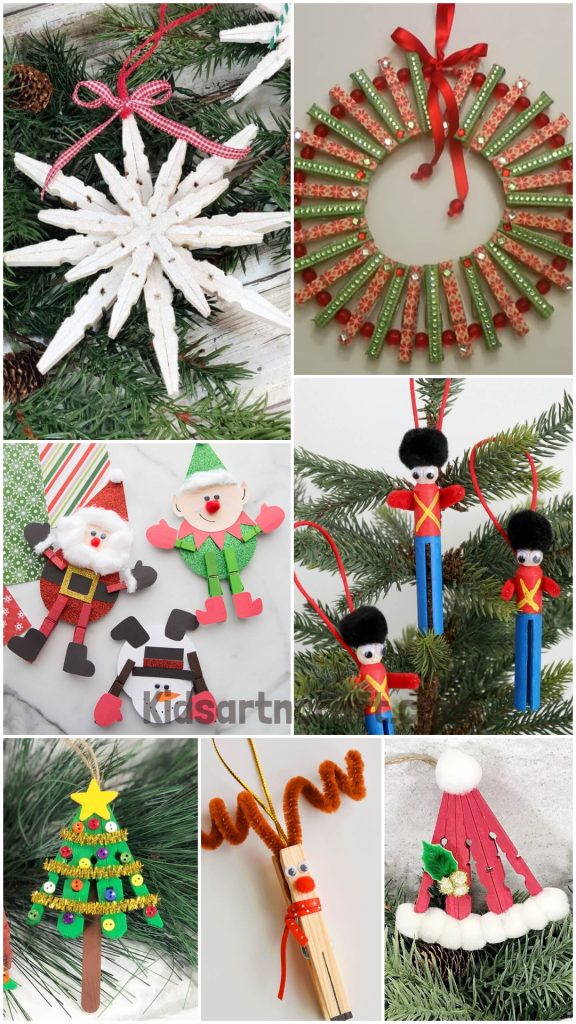 Clothespin Christmas Crafts For Christmas - Kids Art & Craft