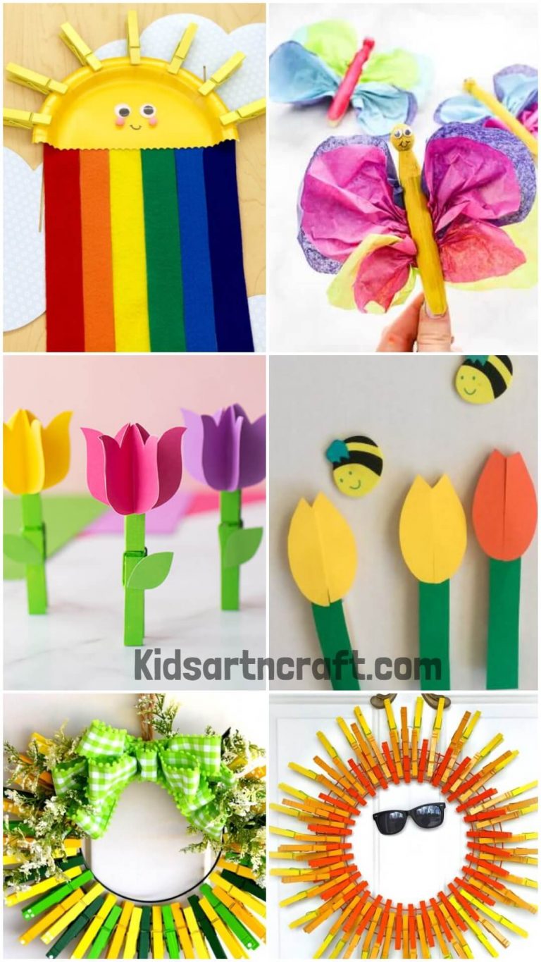 DIY Clothespin Spring Craft Ideas for Kids - Kids Art & Craft