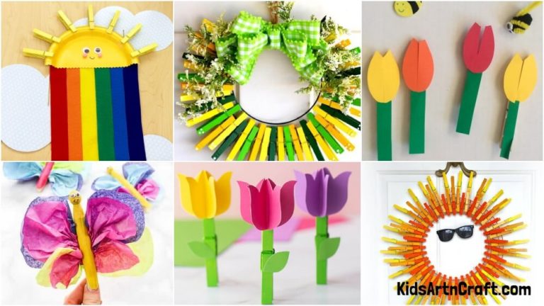 DIY Clothespin Spring Craft Ideas for Kids - Kids Art & Craft