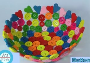 Unique Bowl Craft Ideas using Old Button - Kids Art & Craft
