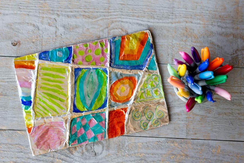 Tin Foil Art For Toddlers - Kids Art & Craft