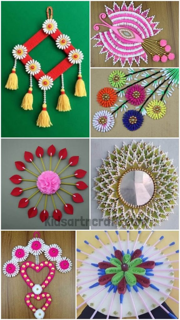 Cotton Bud Wall Hanging Ideas - Kids Art & Craft