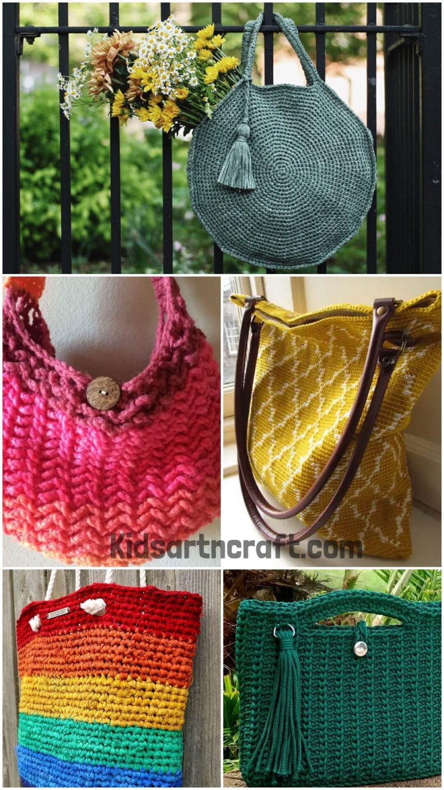 DIY Crochet Bag Patterns For Beginners - Kids Art & Craft